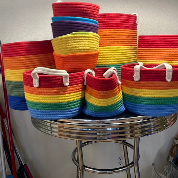 Bags | 12 Pieace Rainbow Storage Baskets | Poshmark